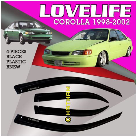 Black Rain Guard For Toyota Lovelife Window Door Sun Visor Corolla