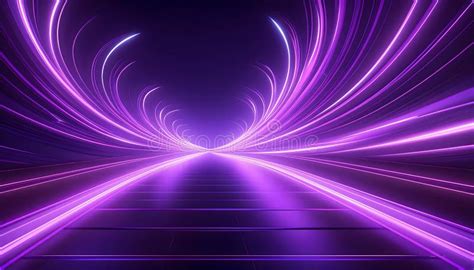 Purple Light Trails Curve Dynamically Against A Dark On Digital Art