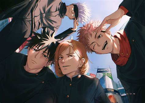 Gojou Satoru Itadori Yuuji Fushiguro Megumi And Kugisaki Nobara Jujutsu Kaisen Drawn By