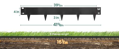 Proworx 5 Pack Metal Landscape Edging 42”l X 7”h Black