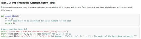 Solved Task Implement The Function Count List Li This Chegg