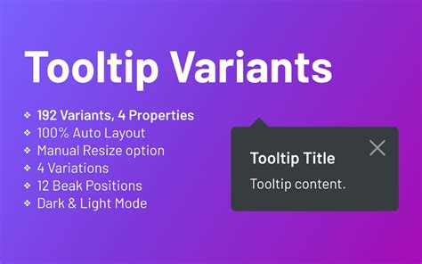 Tooltip Auto Layout Plus Variants Figma