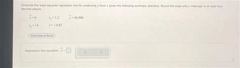 Solved Compute The Least Squares Regression Line For