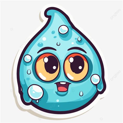 كارتون قطرة الماء بعيون كبيرة المتجه دمعة ملصق كرتون Png والمتجهات