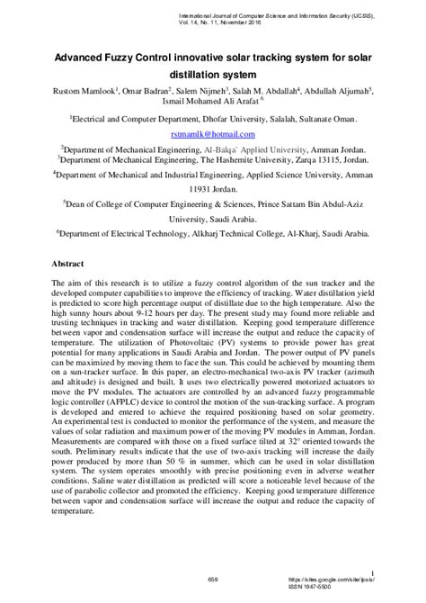 Pdf Advanced Fuzzy Control Innovative Solar Tracking System For Solar