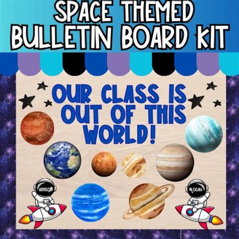 Space Themed Bulletin Board Kit L Space Class Door Decor L Space Class Theme Etsy