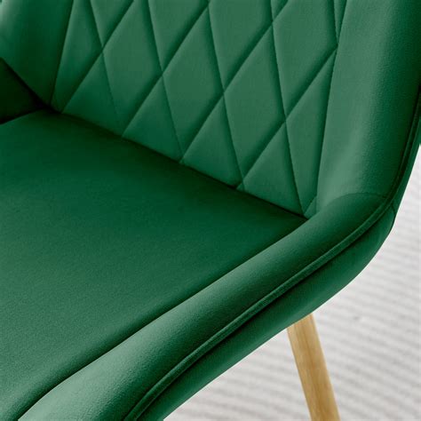 2x Green Velvet Gold Leg Luxury Dining Chairs Furniturebox