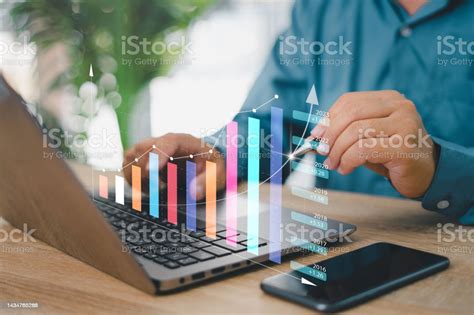 Data Statistical Index Graph On Virtual Screen Concept Businessman Use