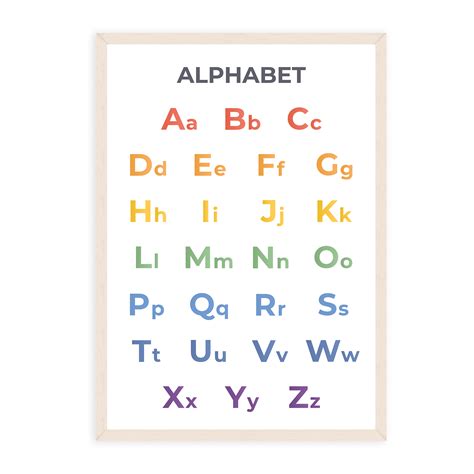 Alphabet Poster Educational Wall Chart A3 Education Prints