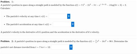 Solved A Particle S Position In Space Along A Straight Path Chegg Com