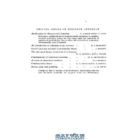 دانلود کتاب characteristic functions بلیان