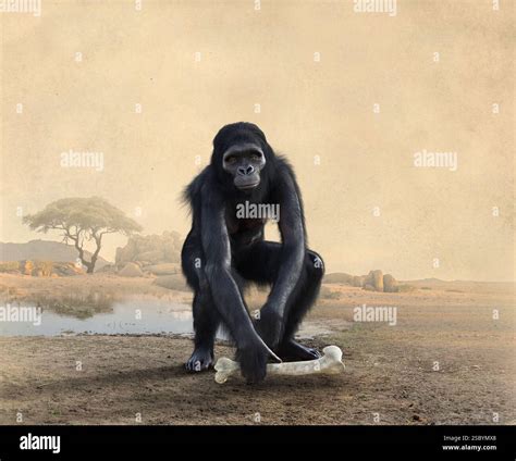 Illustration Of Lucy A Young Female Australopithecus Afarensis Hominid Lucys Skeleton Was