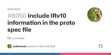 Include Irv10 Information In The Proto Spec File · Issue 6050 · Onnx
