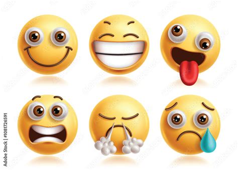 Silly Face Emoji Vector Characters Set Emoji Naughty Clip Art