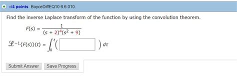 solved find the inverse laplace transform of the function by