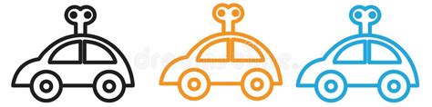 Clockwork Car Toy Vector Logo Set Collection For Web App Ui Stock