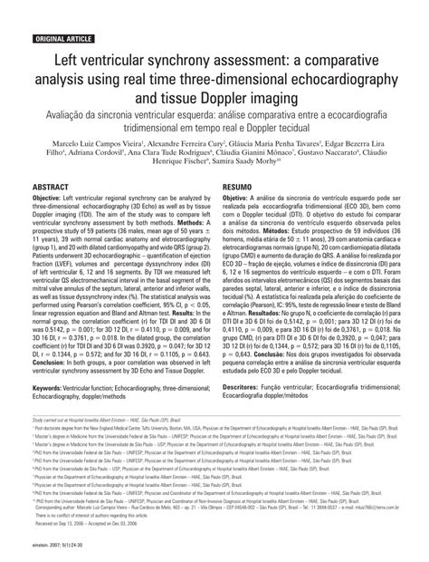 Pdf Left Ventricular Synchrony Assessment A Comparative Analysis Using Real Time Three