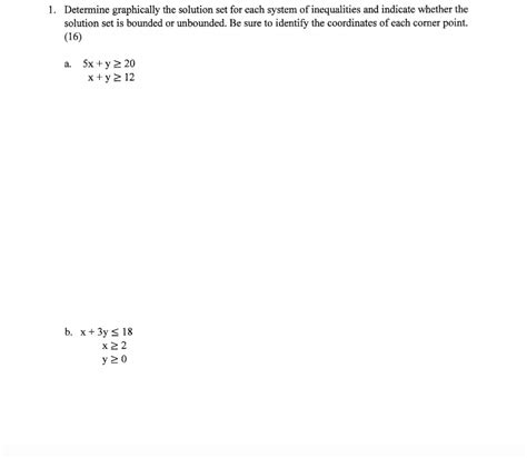 Solved Determine Graphically The Solution Set For Each Chegg