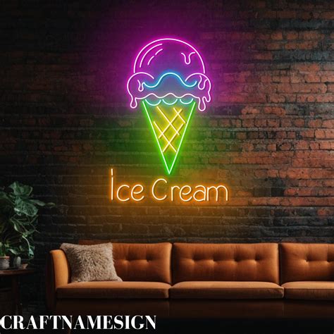 Ice Cream Led Sign Ice Cream Shop Signboard Neon Sign Custom Neon Led