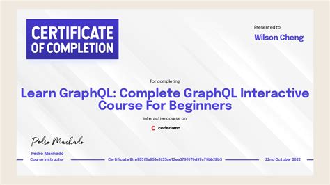 wilson cheng s certification for learn graphql complete graphql