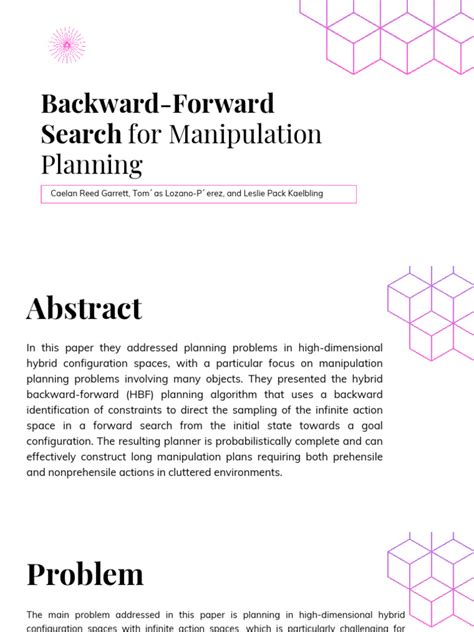 Backward Forward Search For Manipulation Planning Pdf