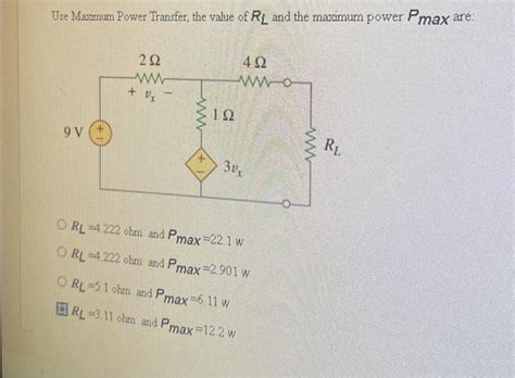 Solved Use Maximum Power Transfer the value of R₁ and the Chegg com