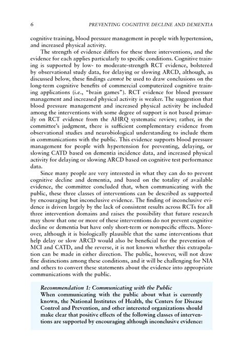 Reading Preventing Cognitive Decline And Dementia A Way Forward The National Academies Press