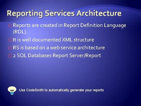 GETTING STARTED WITH SQL SERVER REPORTING SERVICES SSRS