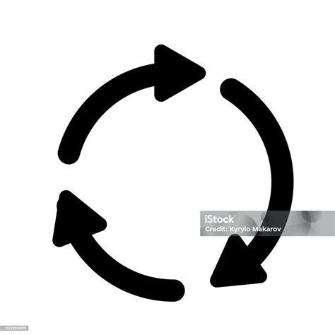 Circular Arrows Line Icon Recycle Recycling Loading Sync Synchronization Backup Connection