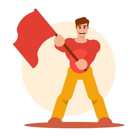 Protesting Man With A Red Flag Royalty Free Stock Svg Vector And Clip Art