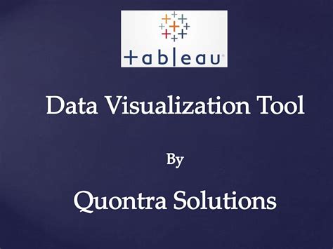 PDF Tableau Data Visualization Tool Training By Quontra Solutions
