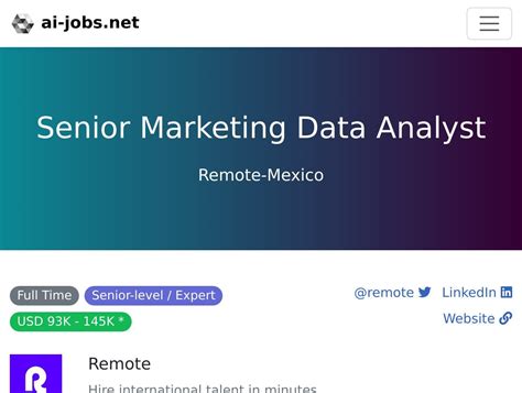 Hiring Senior Marketing Data Analyst Remote Raimljobs