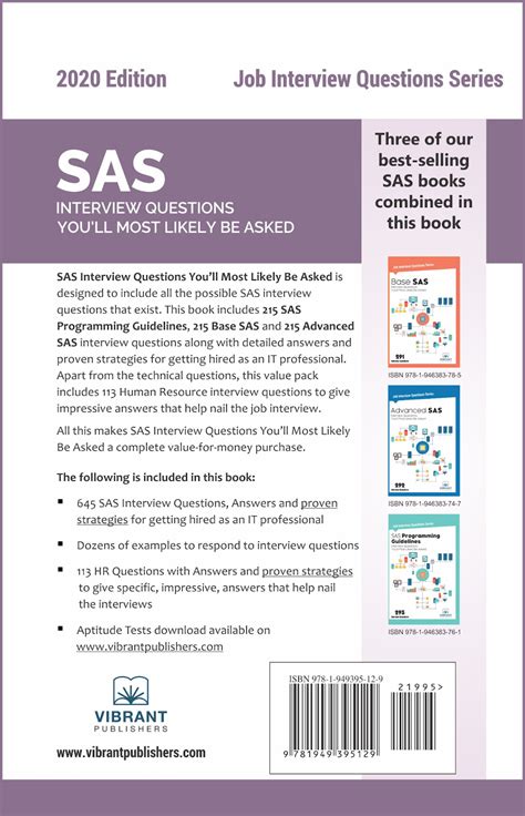 Most Likely Asked SAS Interview Questions And Answers Vibrant Publishers LLC