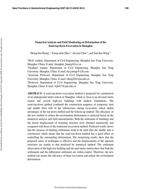 Numerical Analysis And Field Monitoring On Deformation Of The Semi Top