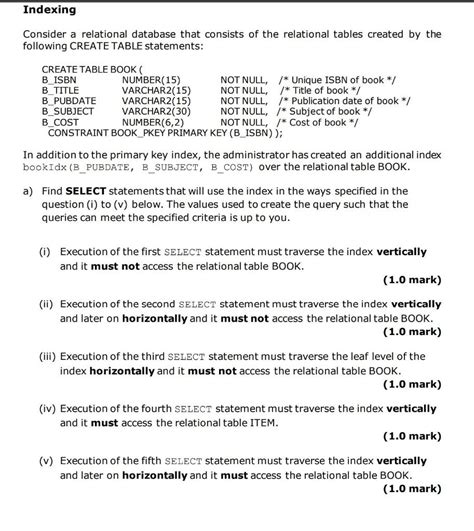 Solved Indexing Consider A Relational Database That Consists