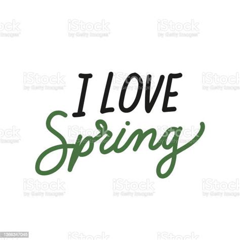 나는 고립 된 봄 브러시 레터링을 좋아합니다 필기 벡터 일러스트레이션 모던 한 브러시 서예 0명에 대한 스톡 벡터 아트 및 기타 이미지 Istock