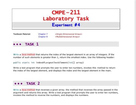 Solved Cmpe 211 Laboratory Task Experiment 3 Textbook
