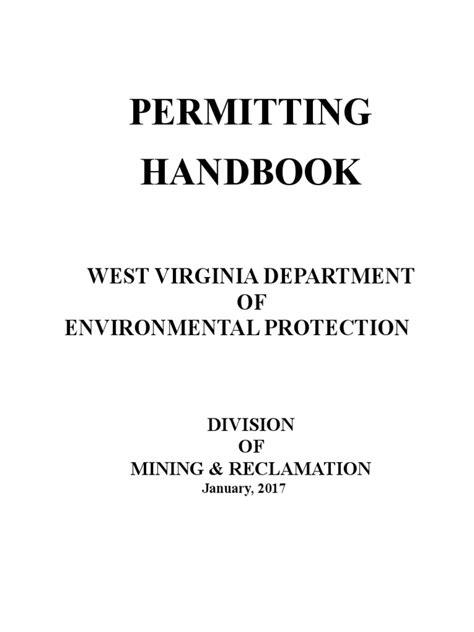 09 25 2018 Permit Handbook Wvdep Pdf Clean Water Act Mining