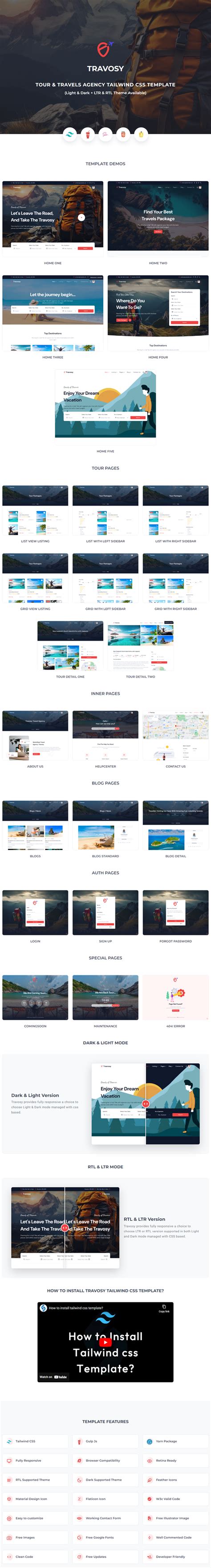 travosy tour and travel agency tailwind css html template thememag