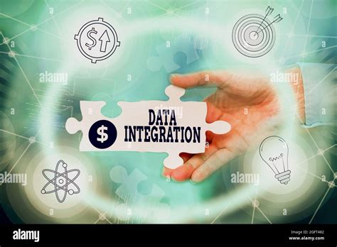 Hand Writing Sign Data Integration Business Approach Involves Combining Data Residing In
