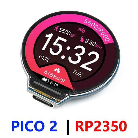 Raspberry Pi Pico 2 Rp2350 128 Inch Round Lcd Development Board