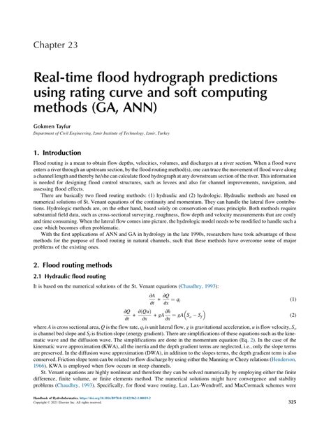(PDF) Real-time flood hydrograph predictions using rating curve and soft computing methods (GA, ANN)