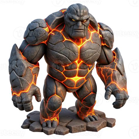 Stunning Classic A Colossal Golem Rising From A Volcanic La