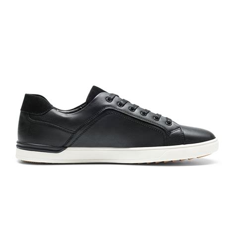 Black Mens Wide Vegan Leather Sneakers Classic Lace Up Shoes With