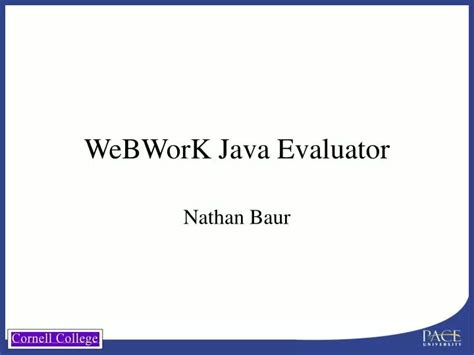 Ppt Webwork Java Evaluator Powerpoint Presentation Free Download