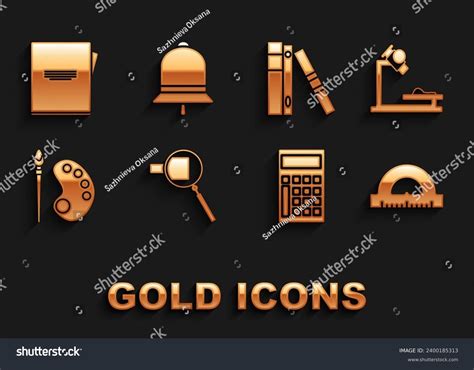 Set Magnifying Glass Microscope Protractor Grid Stock Vector Royalty Free 2400185313