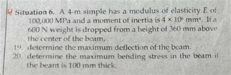 Solved F Situation A M Simple Has A Modulus Of Chegg