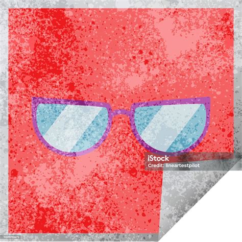 Spectacles Graphic Vector Illustration Square Sticker Stock