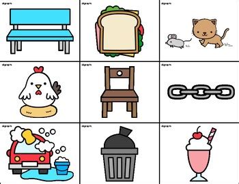 CH SH TH WH Digraph Sorting Discrimination Picture Cards TPT