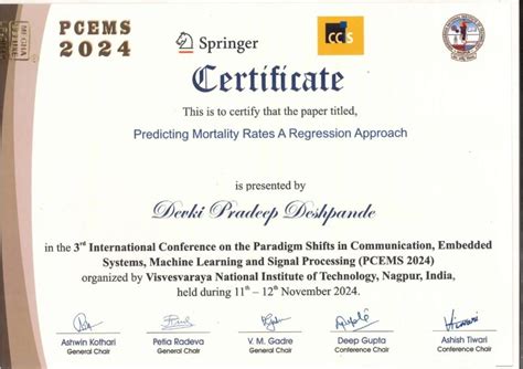 devki deshpande on linkedin pcems2024 vnit researchjourney